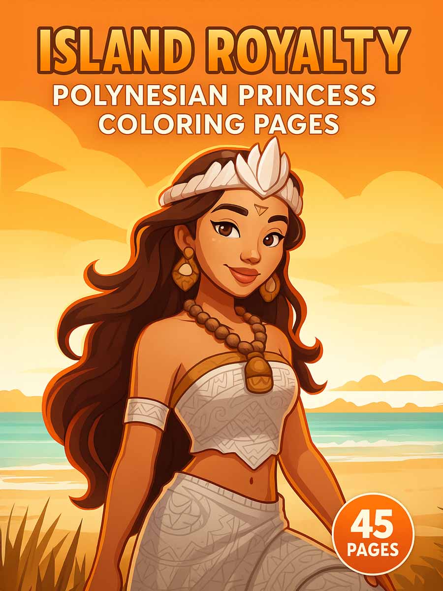 Island Royalty – 45 Polynesian Princess Coloring Pages - Little Joy Club